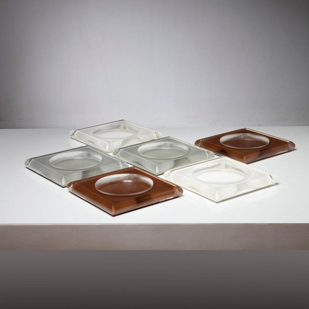 Set of Six Plexiglass Centerpieces by Ingo Knuth for Soldi & Scati ...