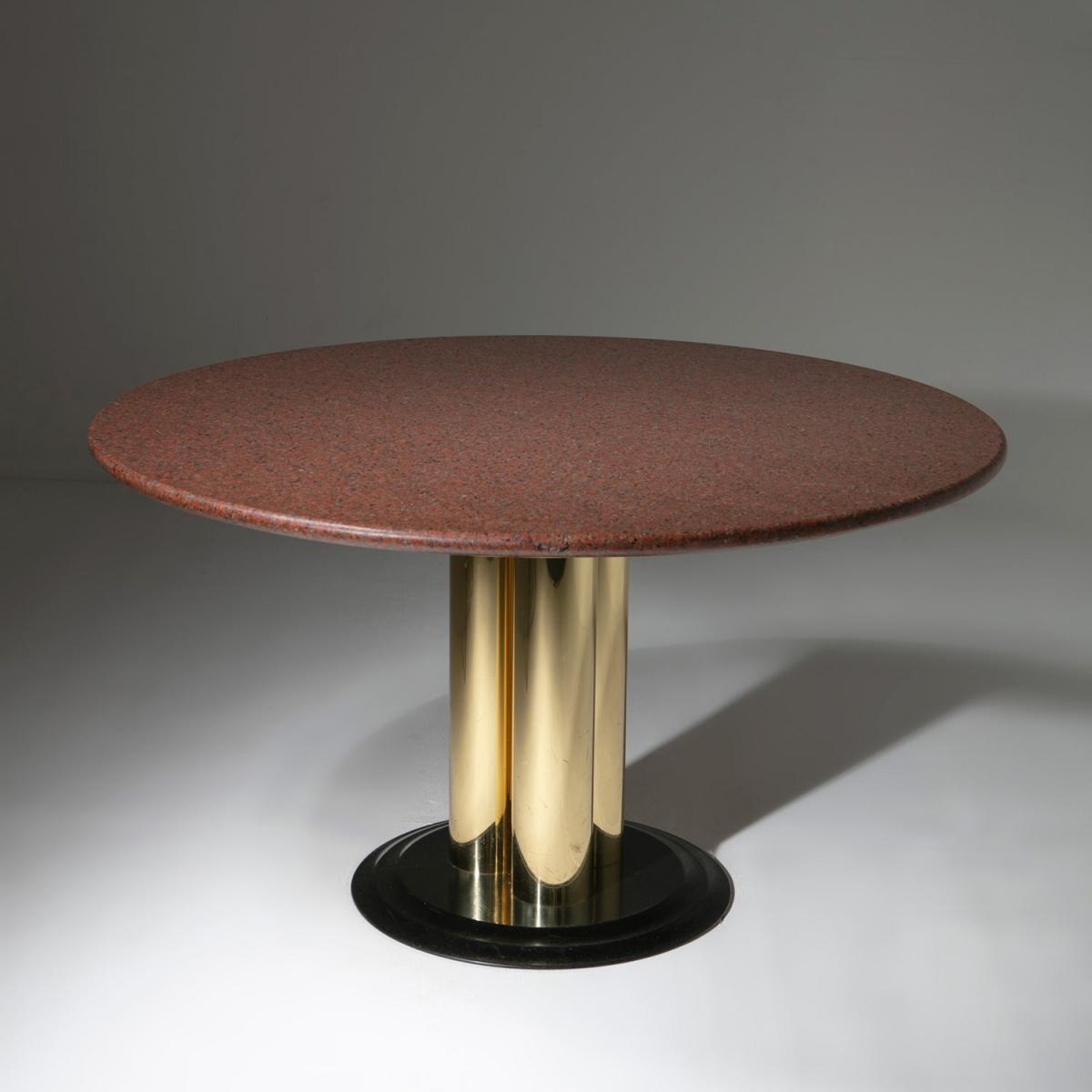 Italian 70s Red Marble Dining Table | Compasso